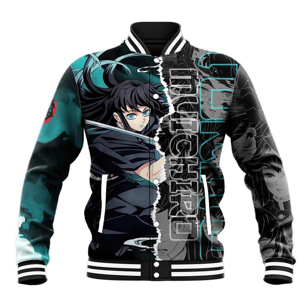 Muichiro Tokito Demon Slayer Baseball Jacket with Mist Hashira Sword ...