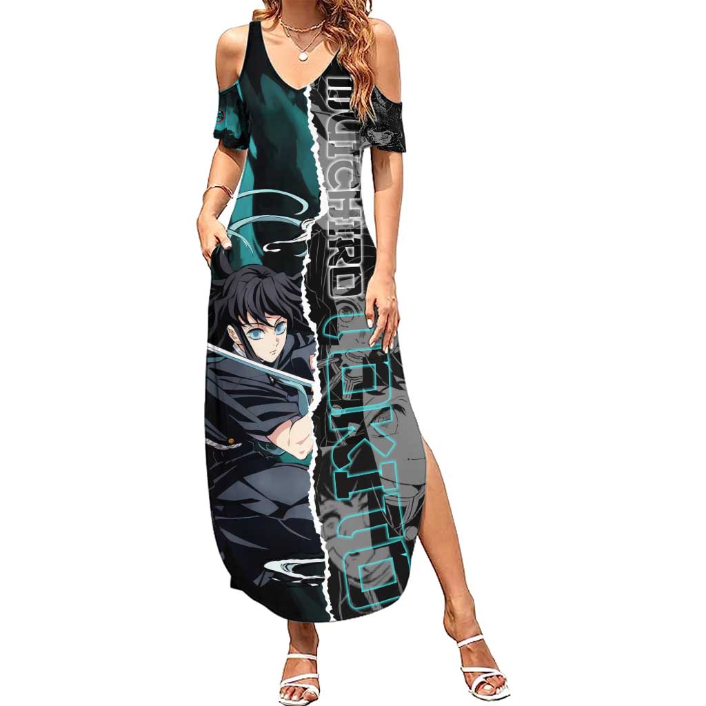 Muichiro Tokito Demon Slayer Summer Maxi Dress with Mist Hashira Sword ...