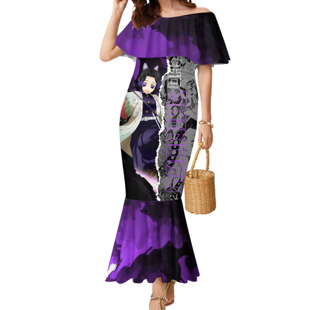 Shinobu Kocho Demon Slayer Mermaid Dress with Insect Hashira Sword Pose ...