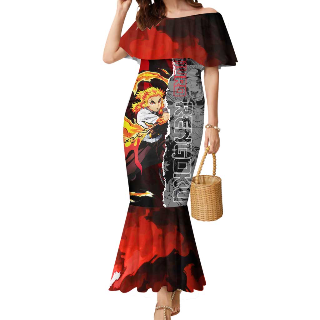Kyojuro Rengoku Demon Slayer Mermaid Dress with Flame Hashira Sword ...