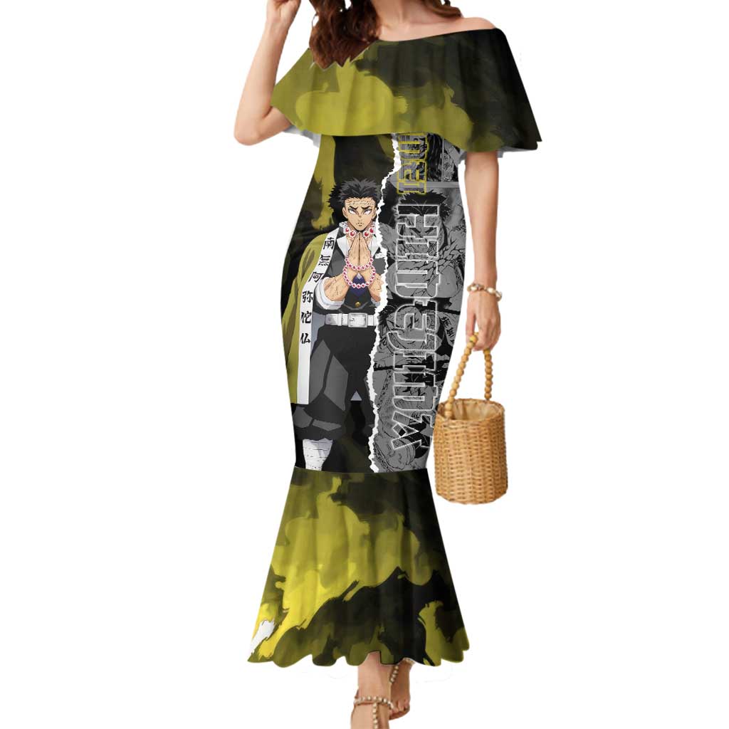 Gyomei Himejima Demon Slayer Mermaid Dress with Stone Hashira Axe Pose ...