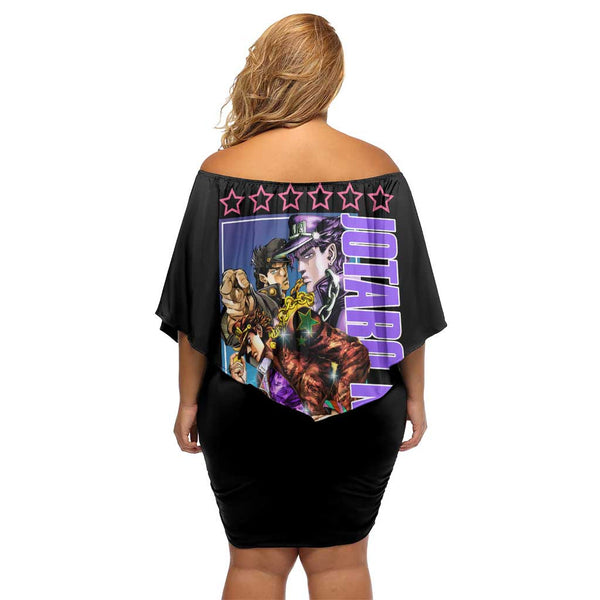 Jotaro Kujo Jojos Six Star Bizarre Adventure Off Shoulder Short Dress ...