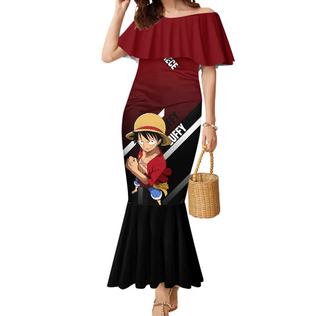Monkey D. Luffy One Piece Mermaid Dress with Straw Hat and Action ...