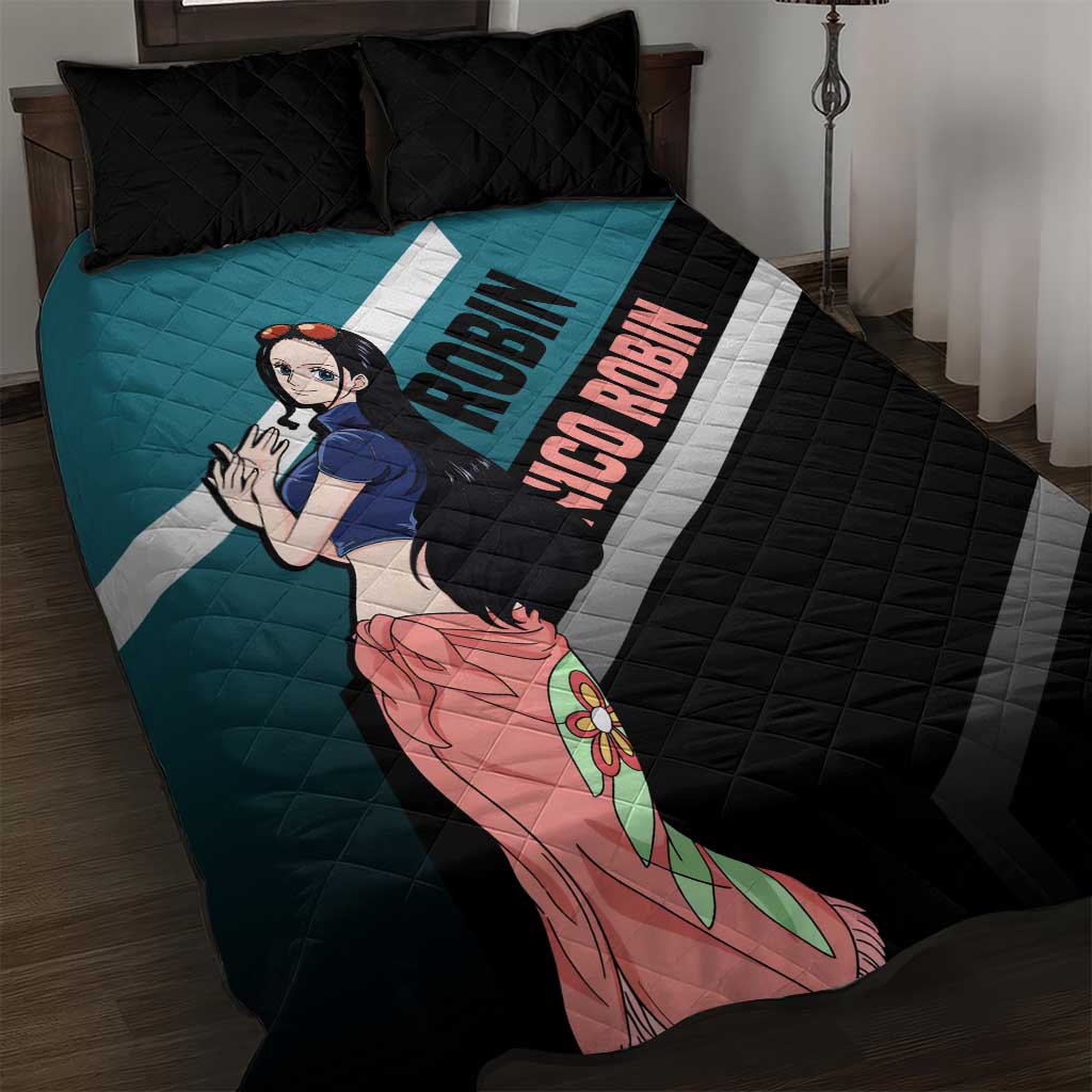 Nico Robin One Piece Quilt Bed Set with Elegant Pose and Archaeologist ...