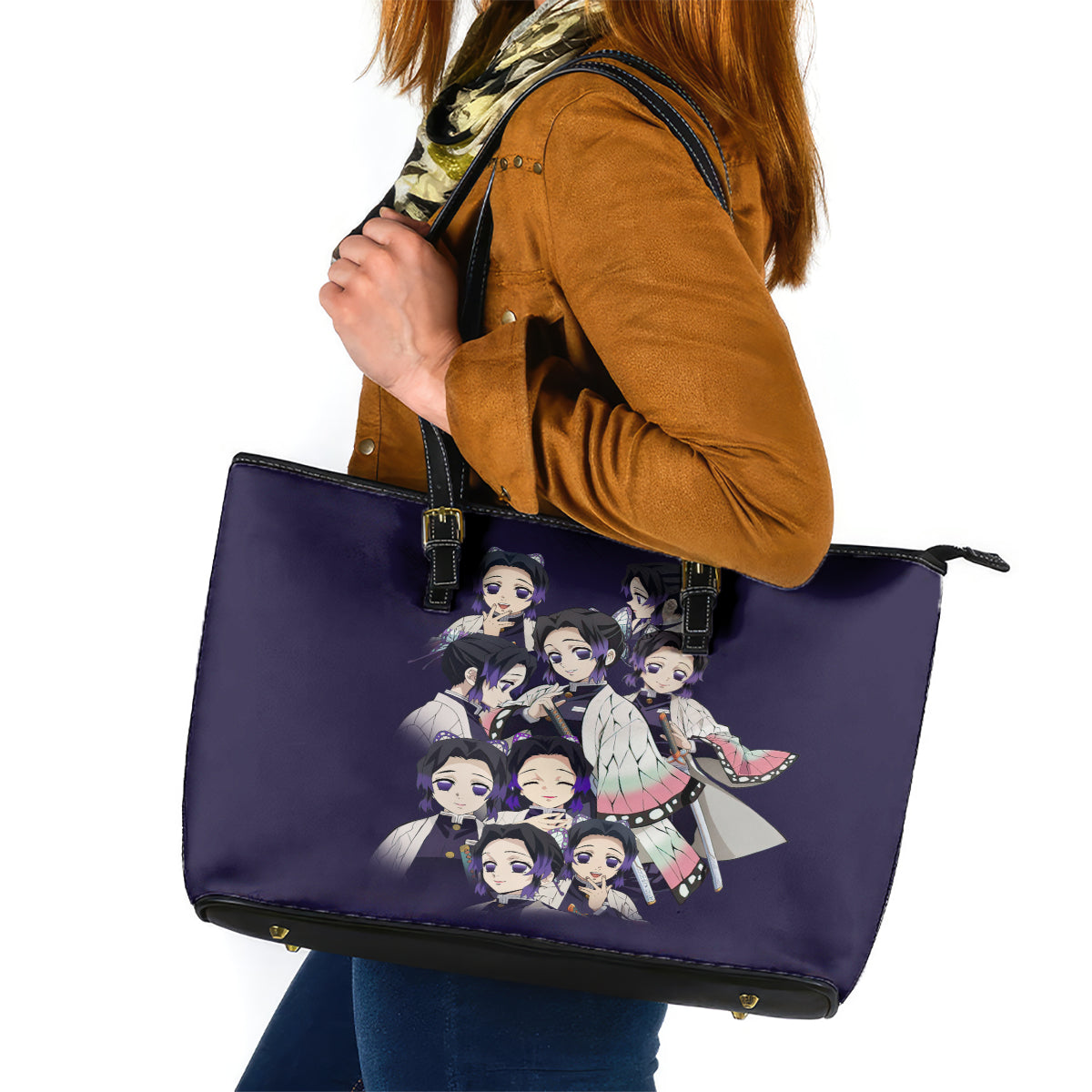 Shinobu Kocho Demon Slayer Leather Tote Bag Anime Style - Themazicc ...