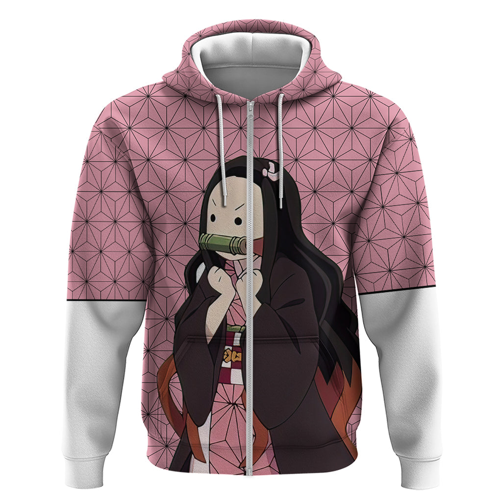 Kimetsu Nezuko Demon Slayer Zip Hoodie Anime Funny Style - Themazicc ...