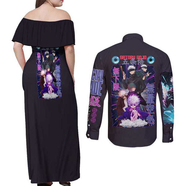 Satoru Gojo V3 Jujutsu Kaisen Couples Matching Off Shoulder Maxi Dress ...