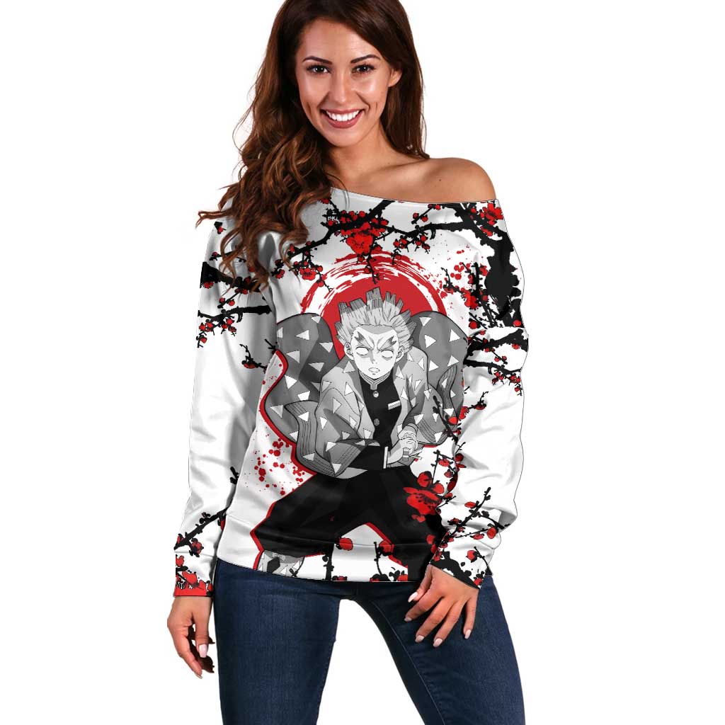 Zenitsu Agatsuma - Demon Slayer Off Shoulder Sweater Anime Japan Style ...